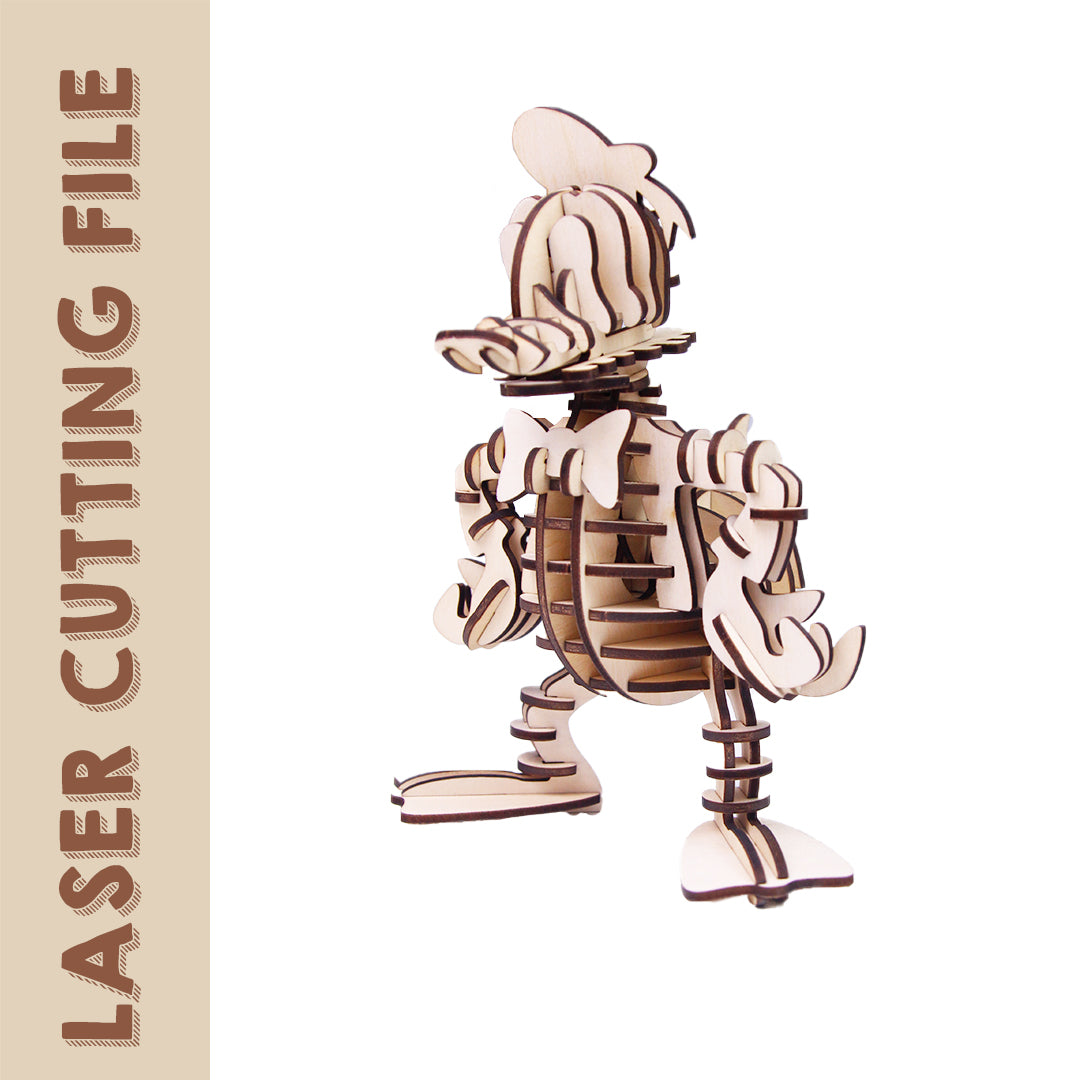 Disney Donald Duck 3D Wooden Puzzle Laser Cutting File - DIY Craft for Disney Fans by Creatorally