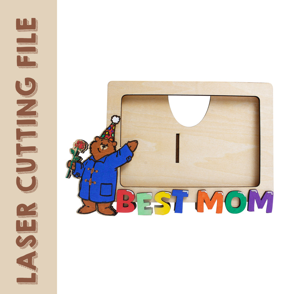 Mother's Day Paddington Bear Photo Frame Laser Cutting File - DIY Craft ...