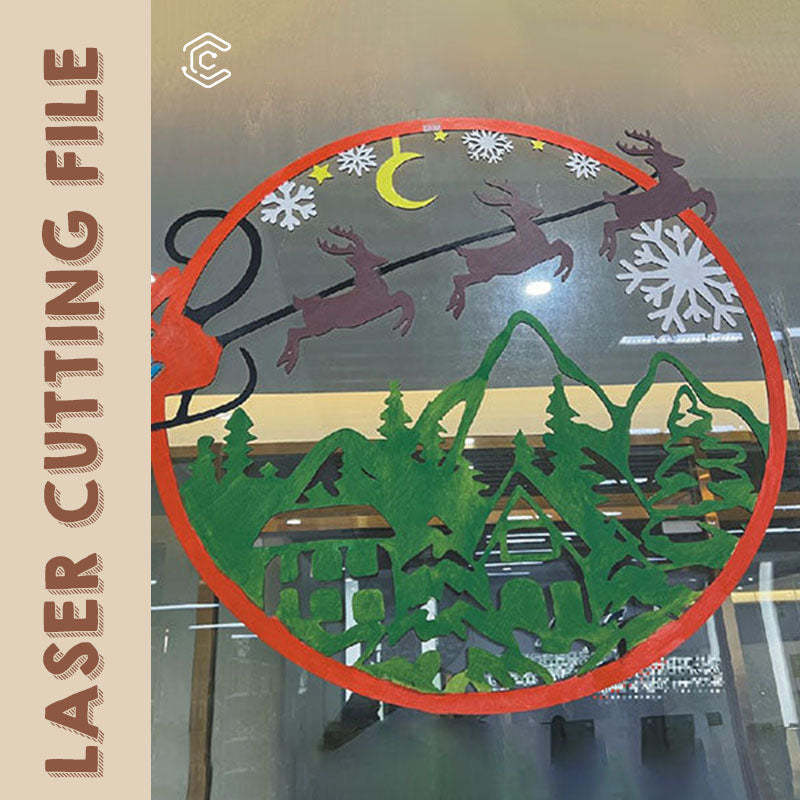 Santa claus wreath laser cutting file – Creatorally