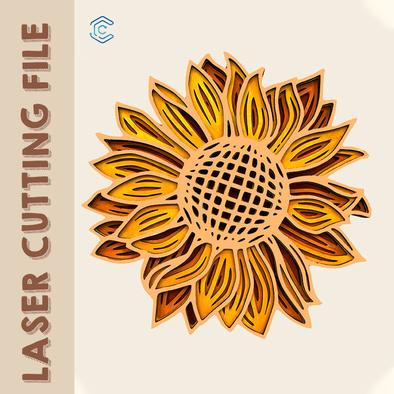 Sunflower-inspired wall decor laser cutting file by Creatorally