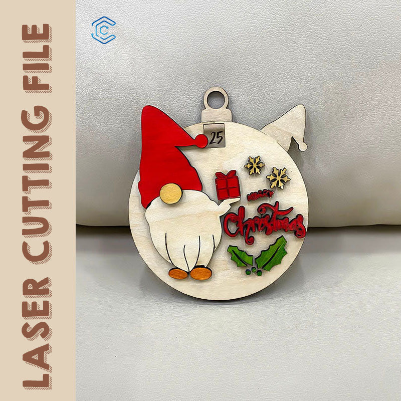 Xmas countdown ornament laser cutting file by Creatorally.com