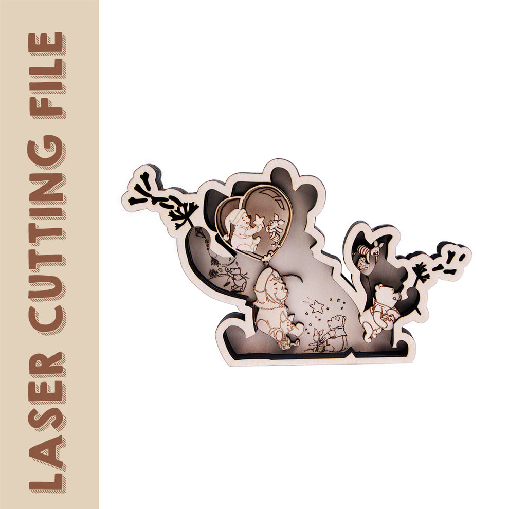 Disney Winnie-the-Pooh & Piglet Multilayer Wall Decor Laser Cutting ...