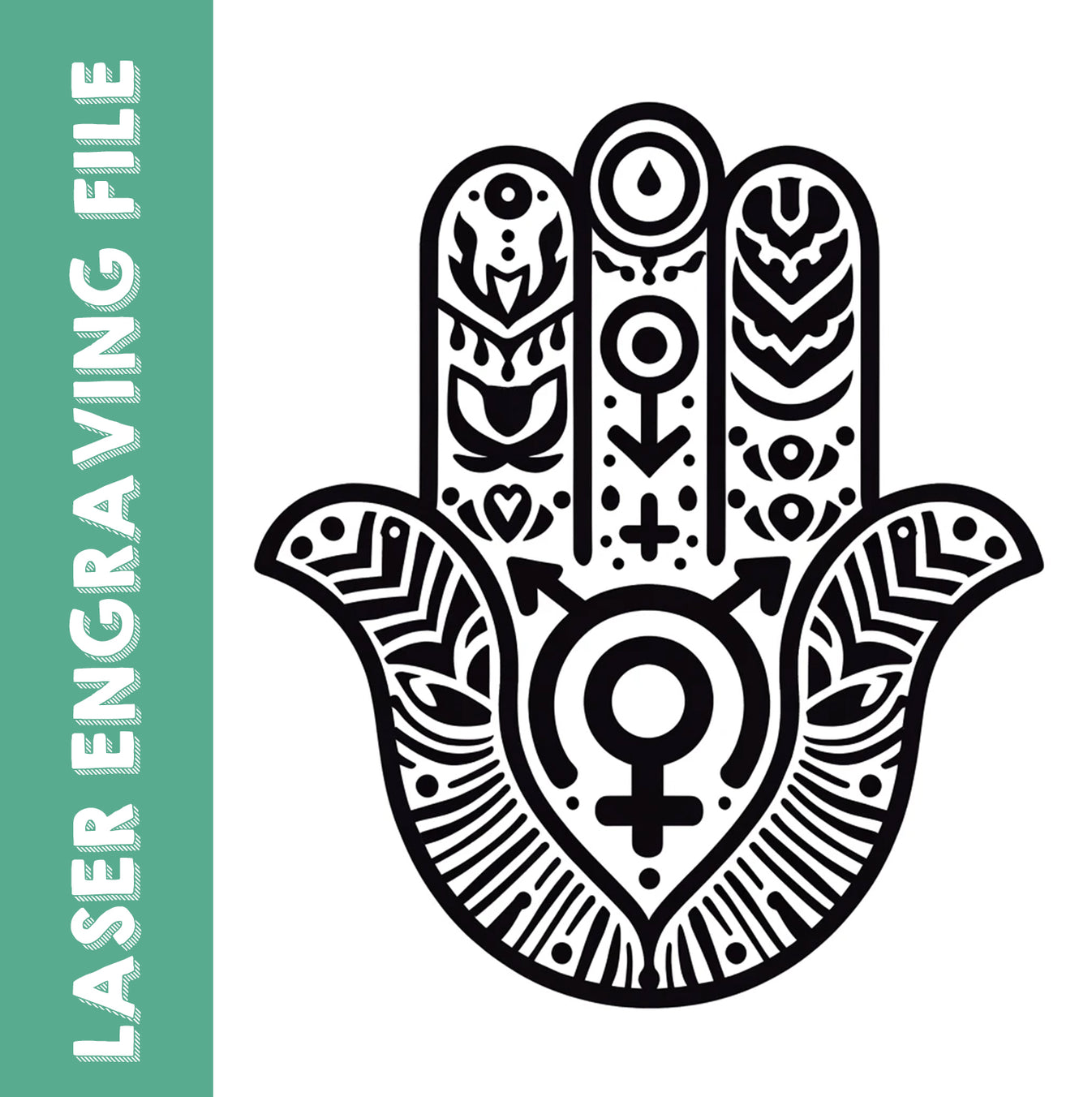 AI Generate Hamsa Hand Style 3 Laser Engraving File - Spiritual Symbol ...
