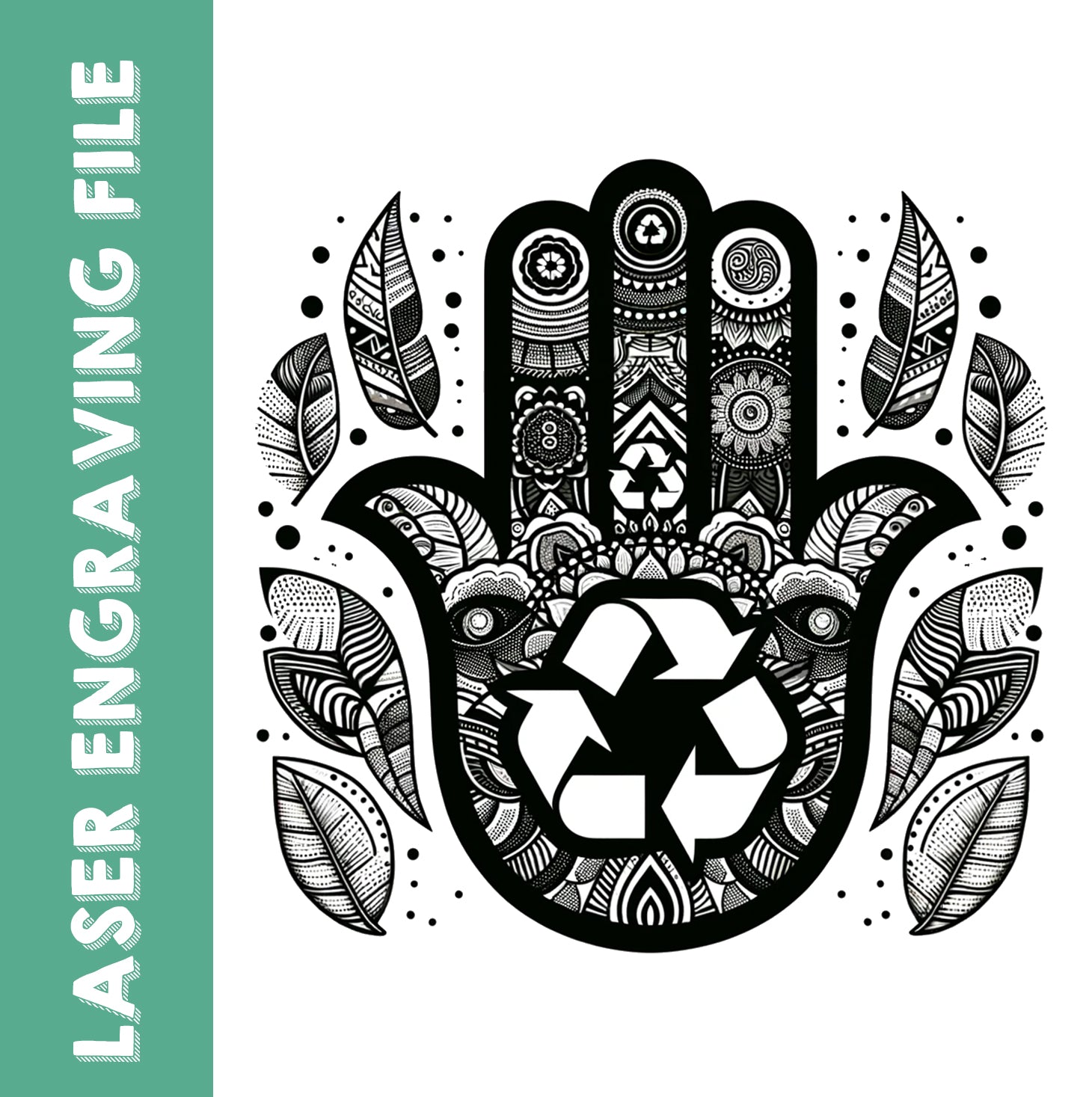 AI Generate Hamsa Hand Style 4 Laser Engraving File - Spiritual Symbol ...