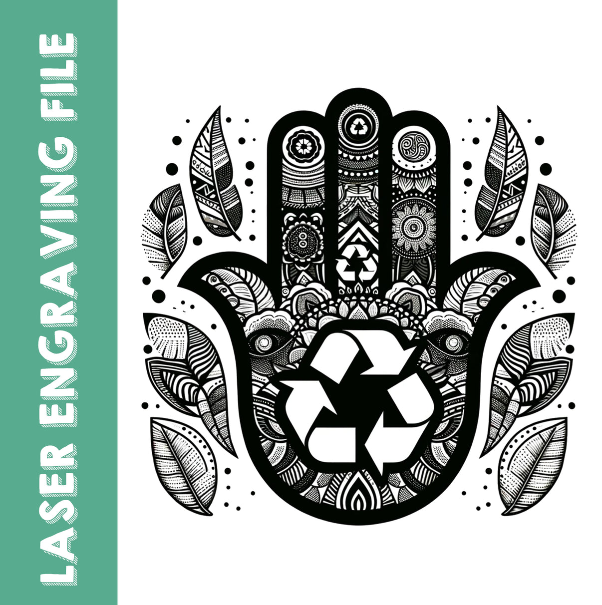 AI Generate Hamsa Hand Style 4 Laser Engraving File - Spiritual Symbol ...