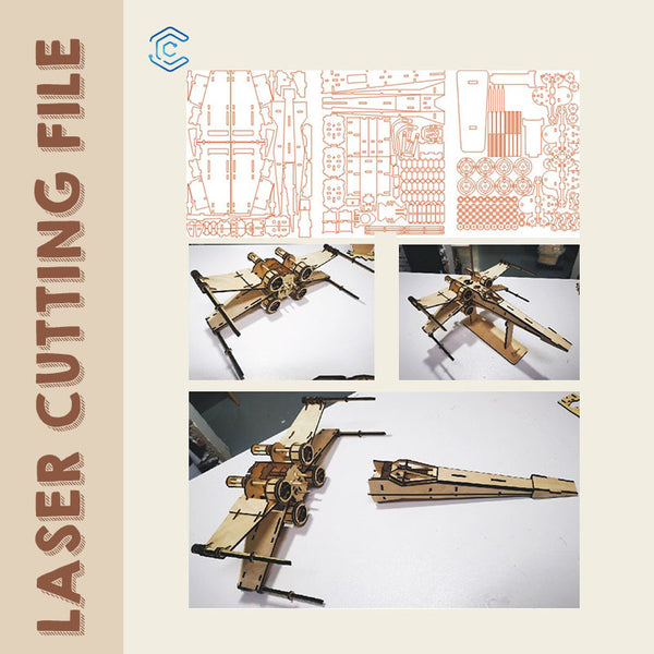 X-Wing starfighter laser cutting file by Creatorally