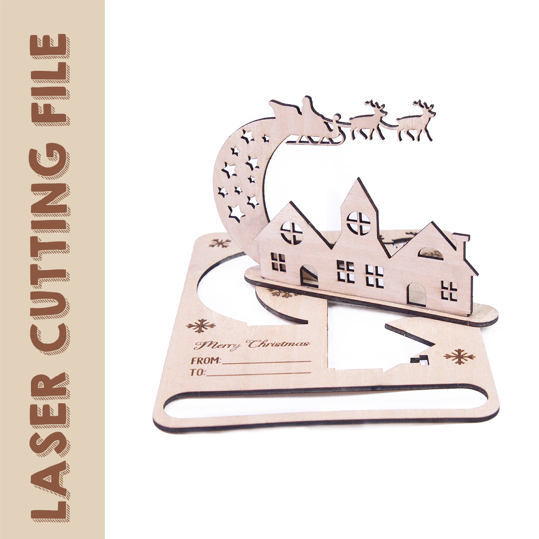 Christmas 3D Greeting Cards Laser Cutting File - DIY Craft for Unique ...