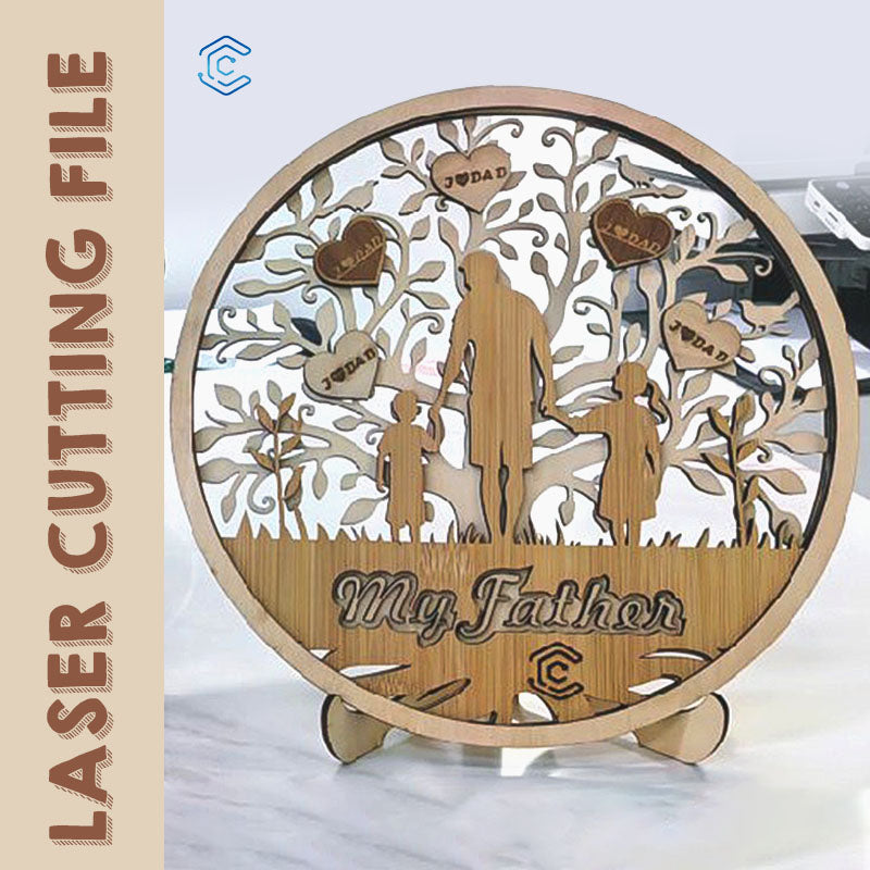 Father's day Custom Tree Round laser cutting file – Creatorally