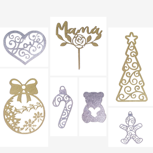 Creatorally 40 A4 Sheets Gold Silver Glitter Cardstock Paper