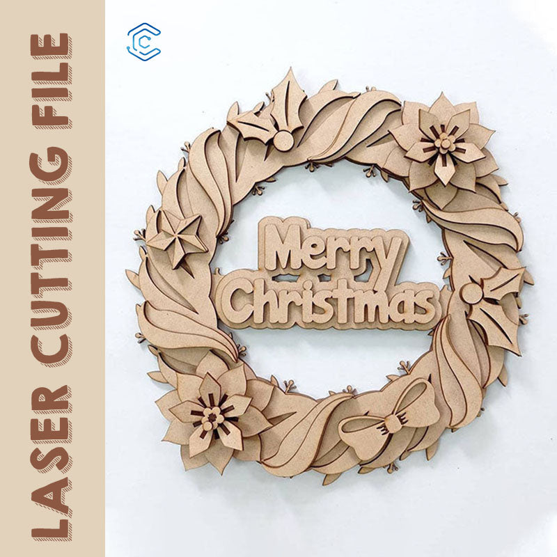 Christmas wreath laser cutting file by Creatorally
