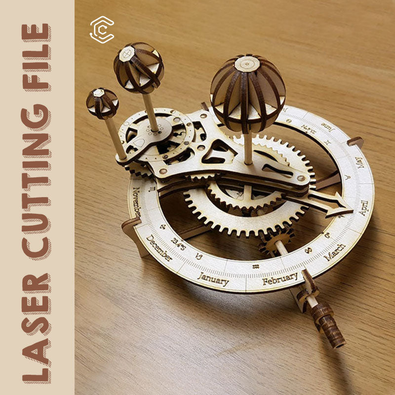 Month mechanical compass laser cutting file – Creatorally
