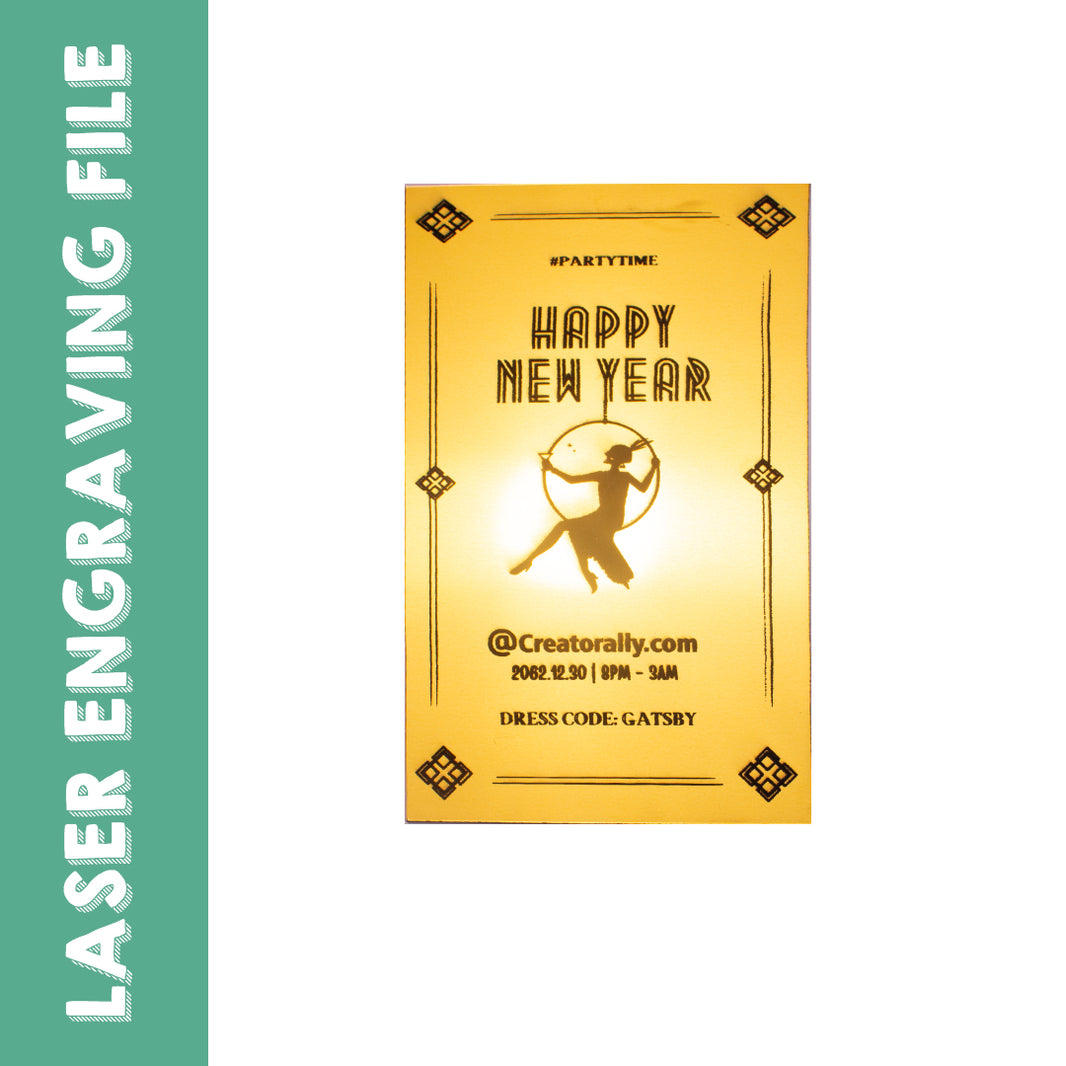 The Great Gatsby-themed Birthday Party Invitation Laser Engraving File ...