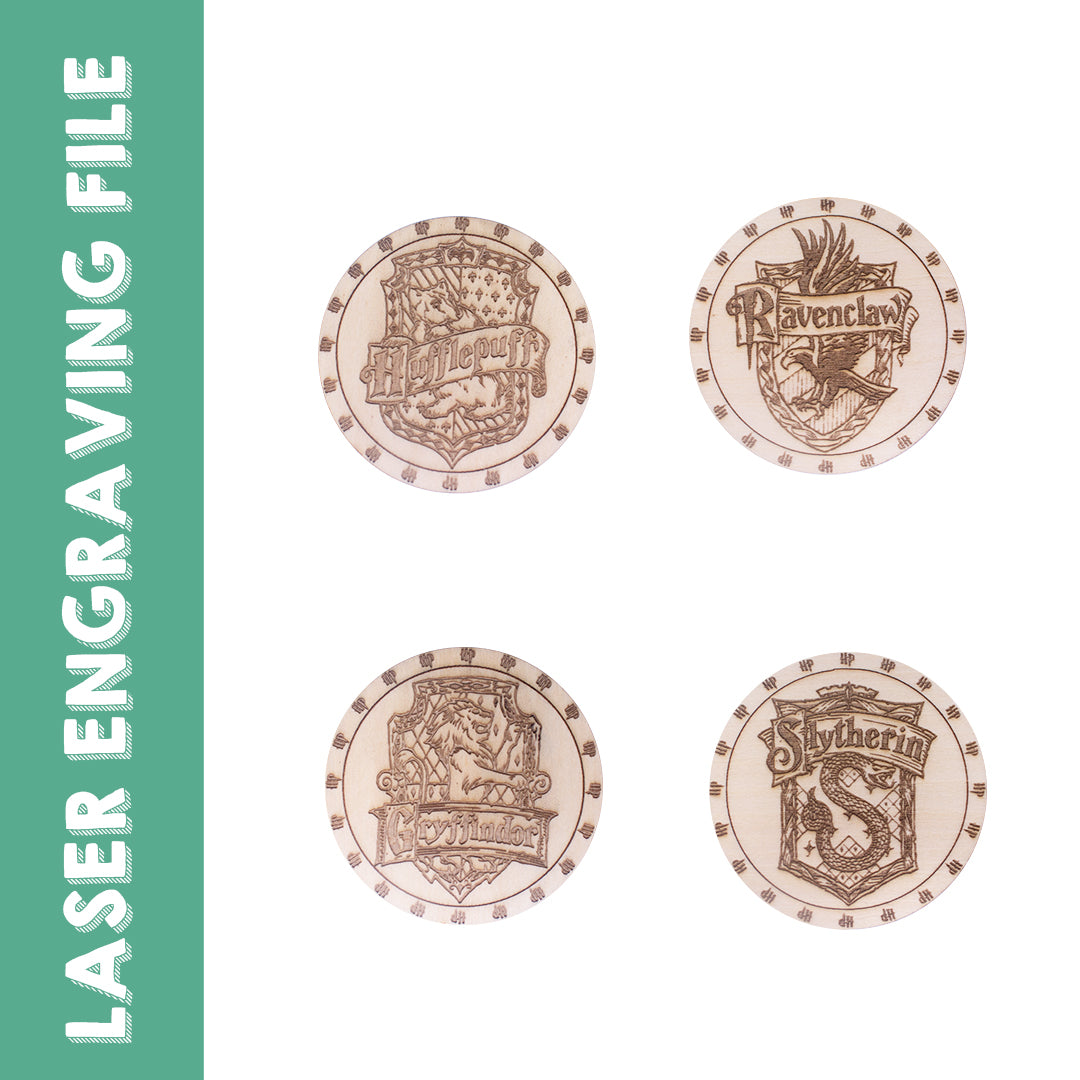 Harry Potter Hogwarts Houses Crests Laser Engraving File - DIY Craft ...