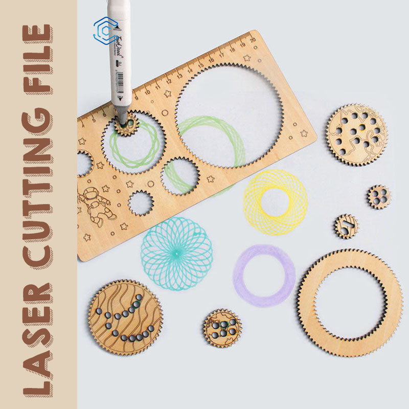 Planets Geometrical Ruler laser cutting file by Creatorally
