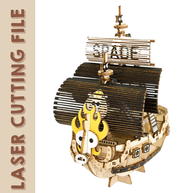 Going Merry One Piece laser cutting file on Creatorally