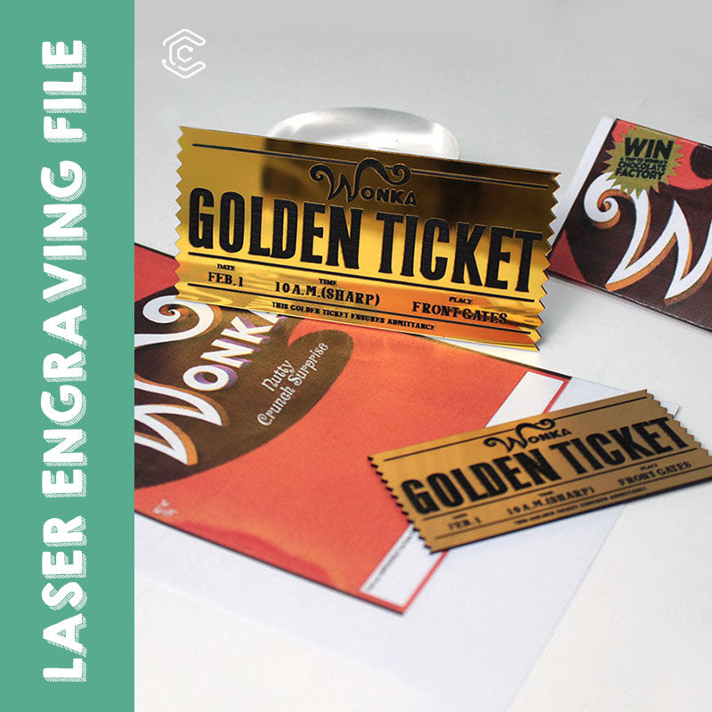 WONKA Golden Ticket Laser Engraving File on Creatorally