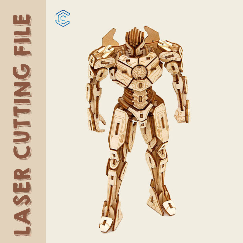 Mech Warrior 3D puzzle laser cutting file – Creatorally