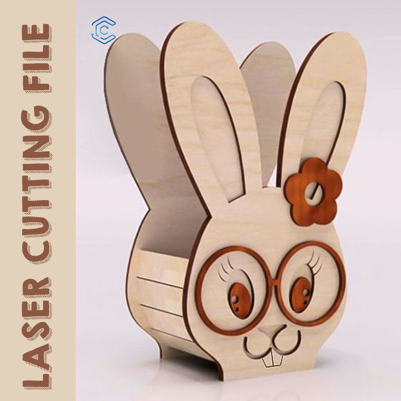 Glasses rabbit laser cutting file – Creatorally