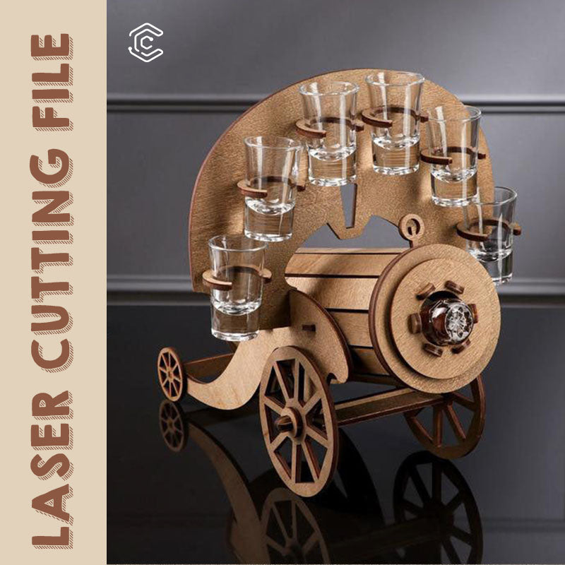 Cannon wine bottle rack laser cutting file – Creatorally