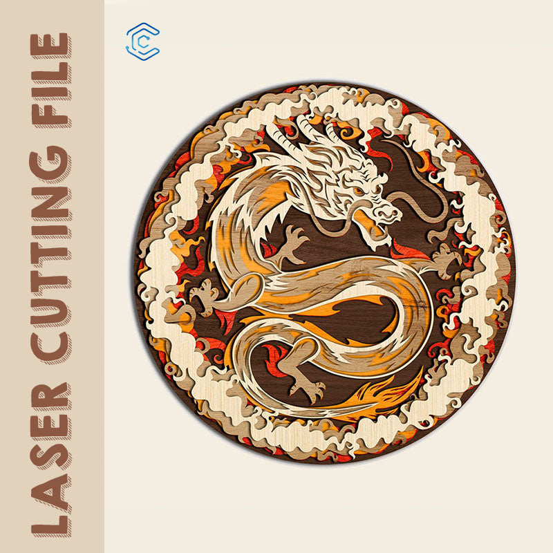 Multilayer dragon style home decor laser cutting file by Creatorally