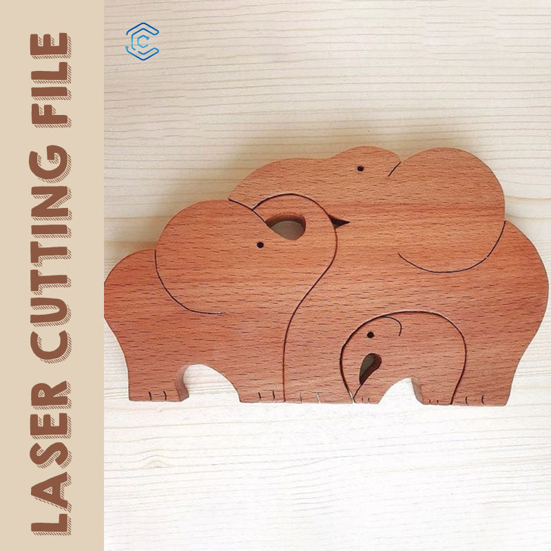 Elephant family laser cutting file – Creatorally