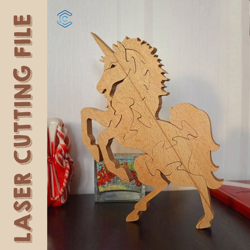 Unicorn ornament laser cutting file – Creatorally