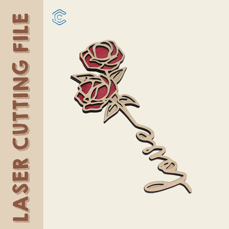 Valentine's Day Rose laser cutting file by Creatorally
