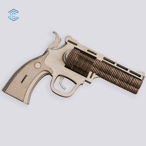 Revolver 3D puzzle cutting file – Creatorally