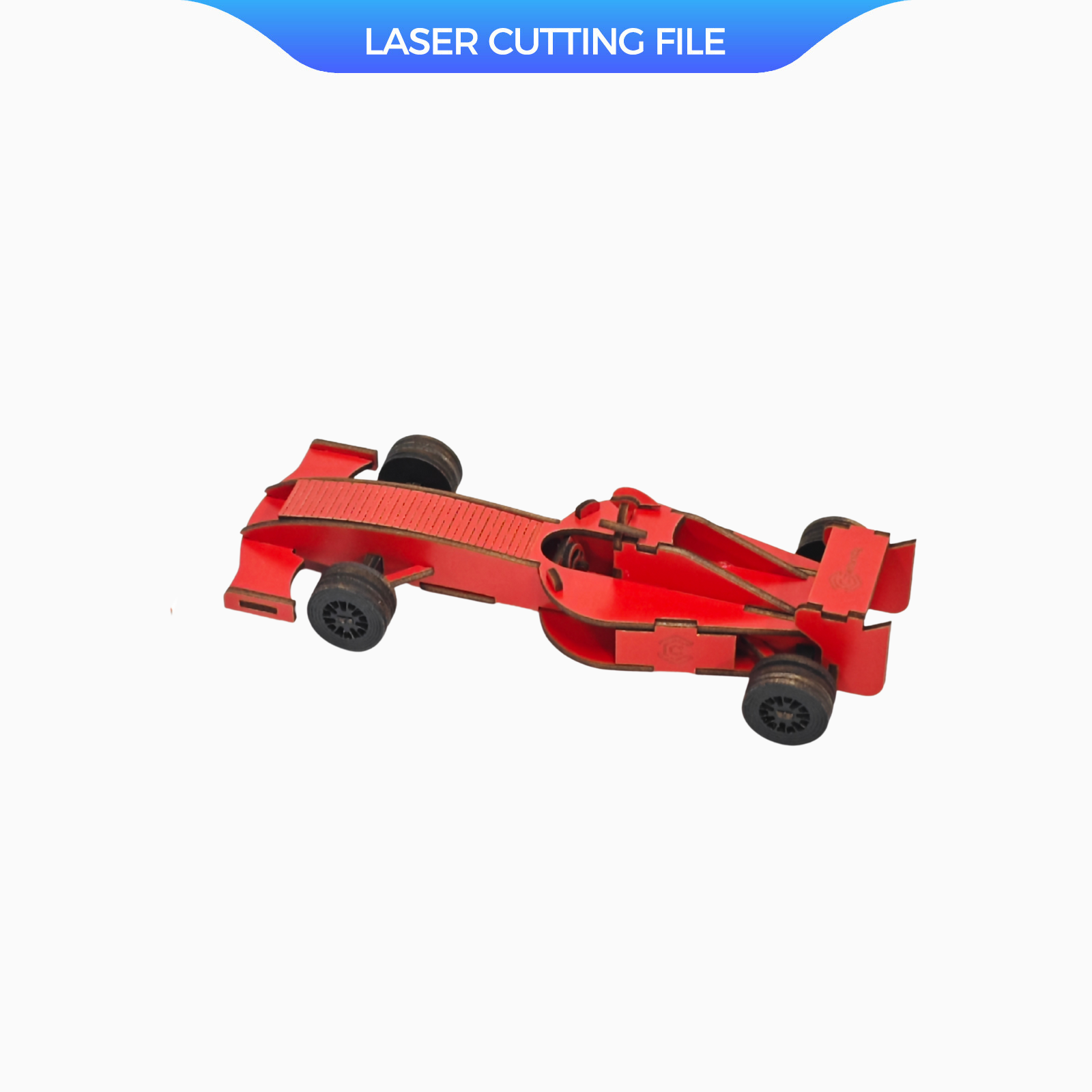 F1 racing car 3D puzzle laser cutting file by Creatorally