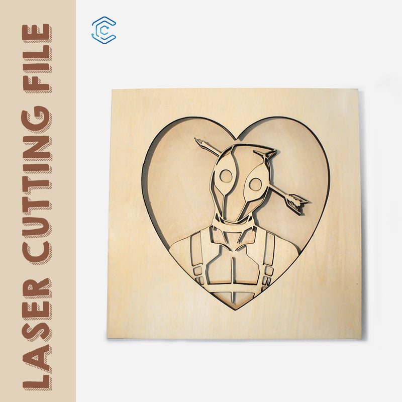 Valentine's Day heart shaped DEADPOOL laser cutting file – Creatorally