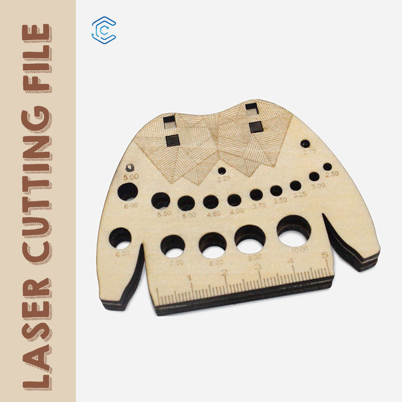 Needle Gauge Vector Ruler Measuring Tool for knitters laser cutting fi ...