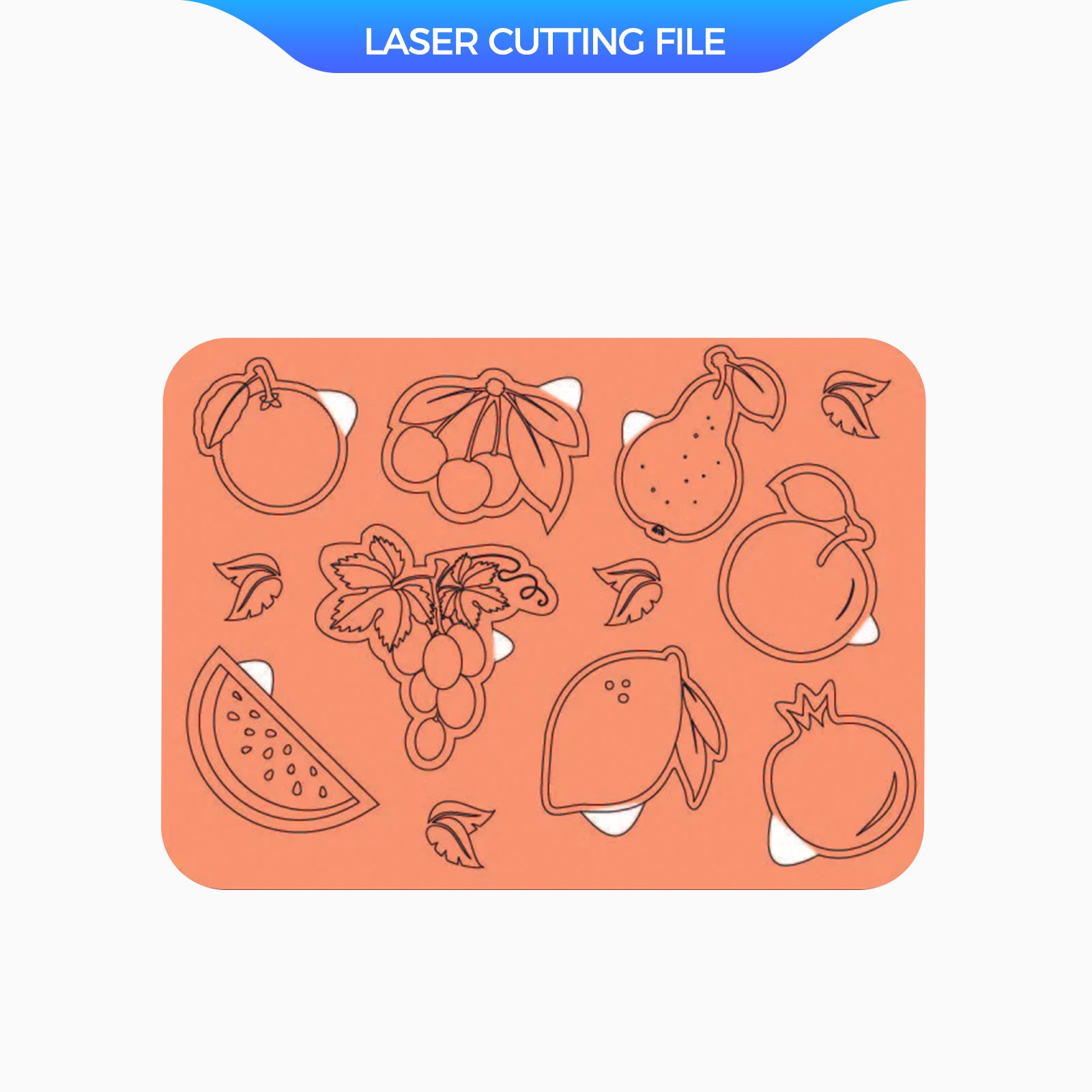 Kids fruit puzzle style 1 laser cutting file by Creatorally