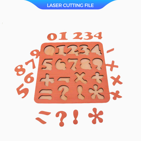 Kids numbers calculating puzzle laser cutting file by Creatorally