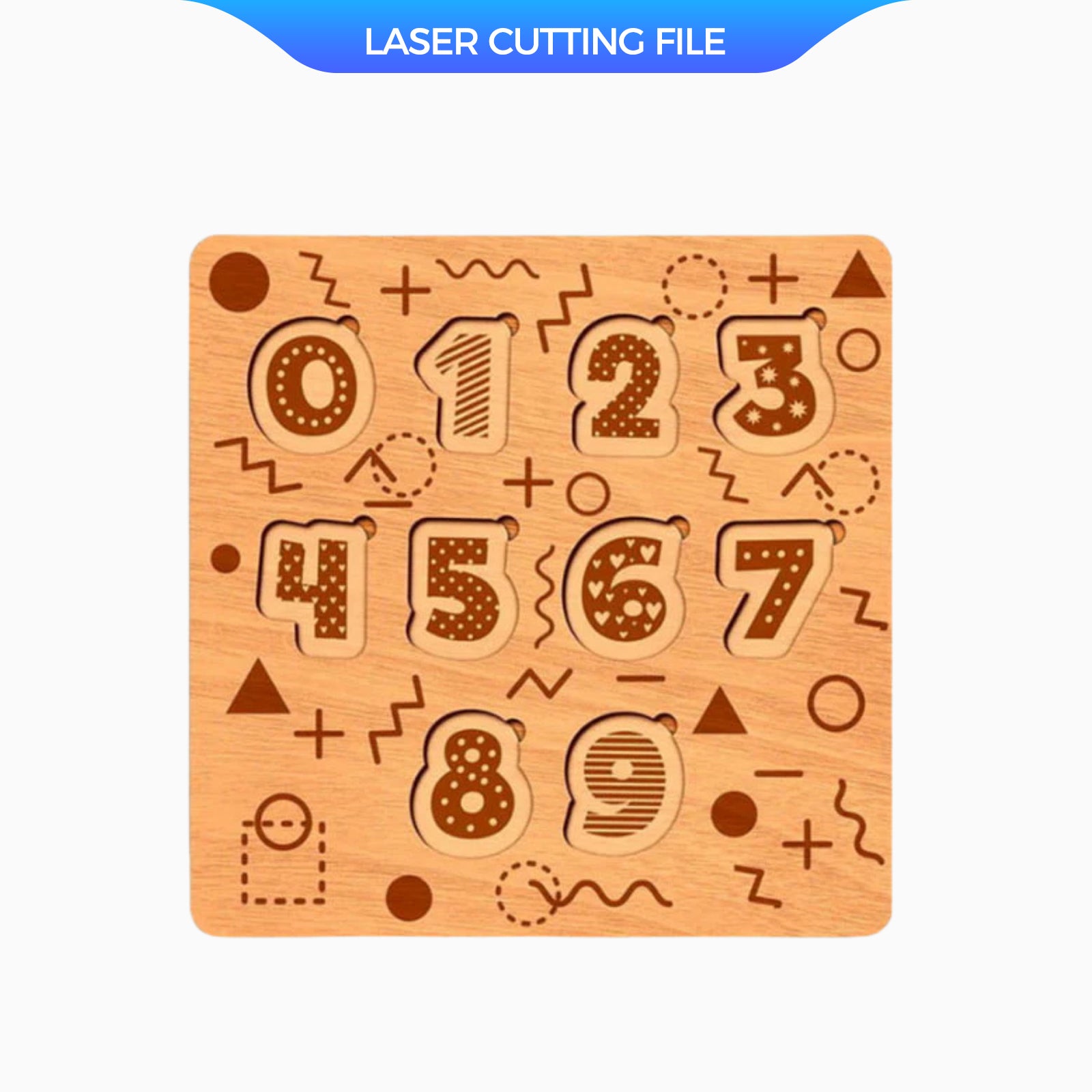 Kids numbers calculating puzzle style 2 laser cutting file by Creatorally
