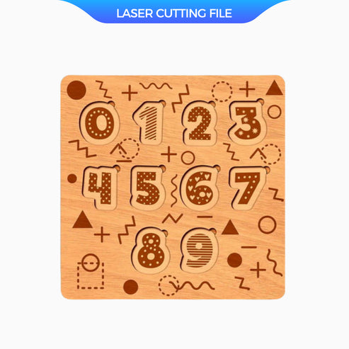 Kids numbers calculating puzzle style 2 laser cutting file by Creatorally