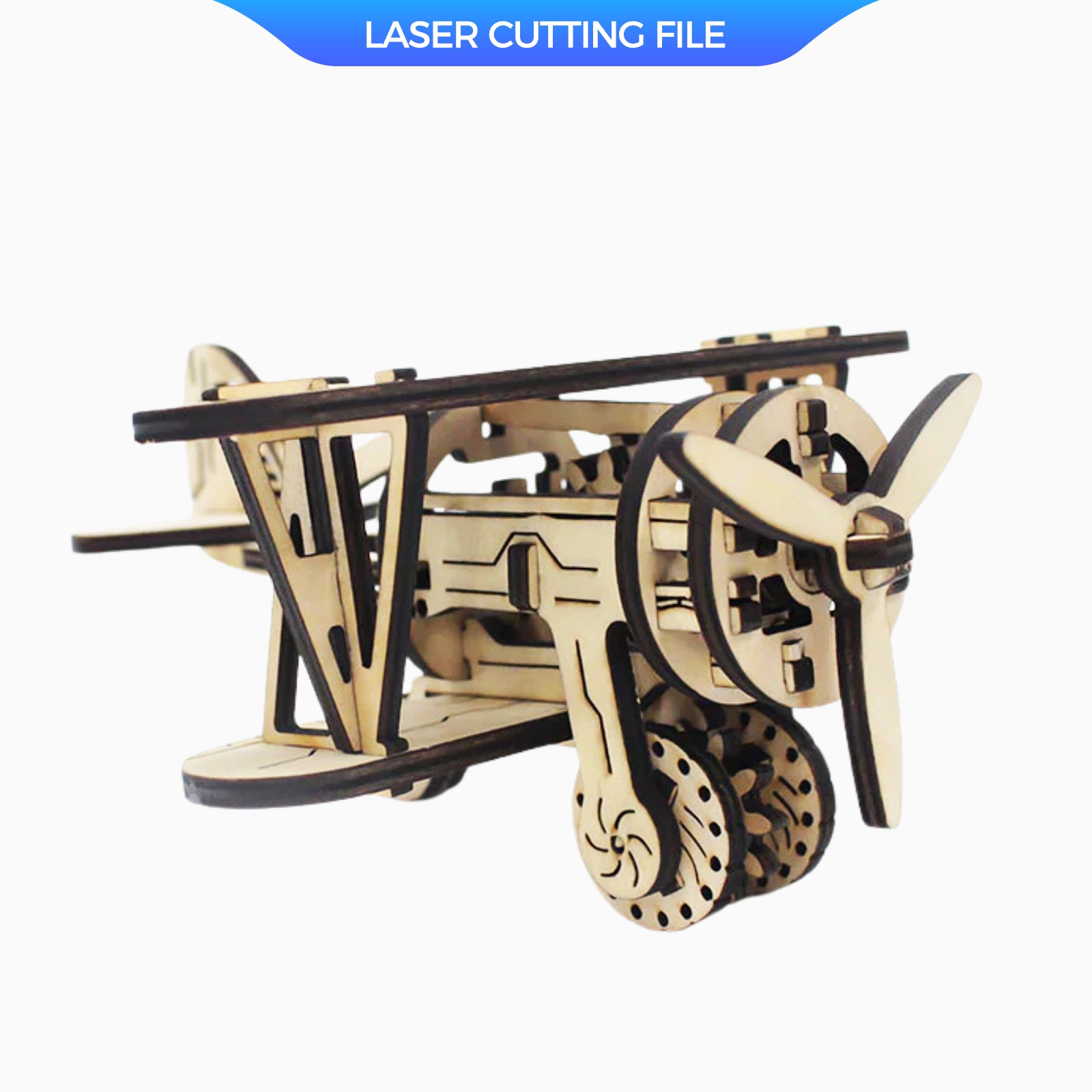 Mechanical plane laser cutting file by Creatorally