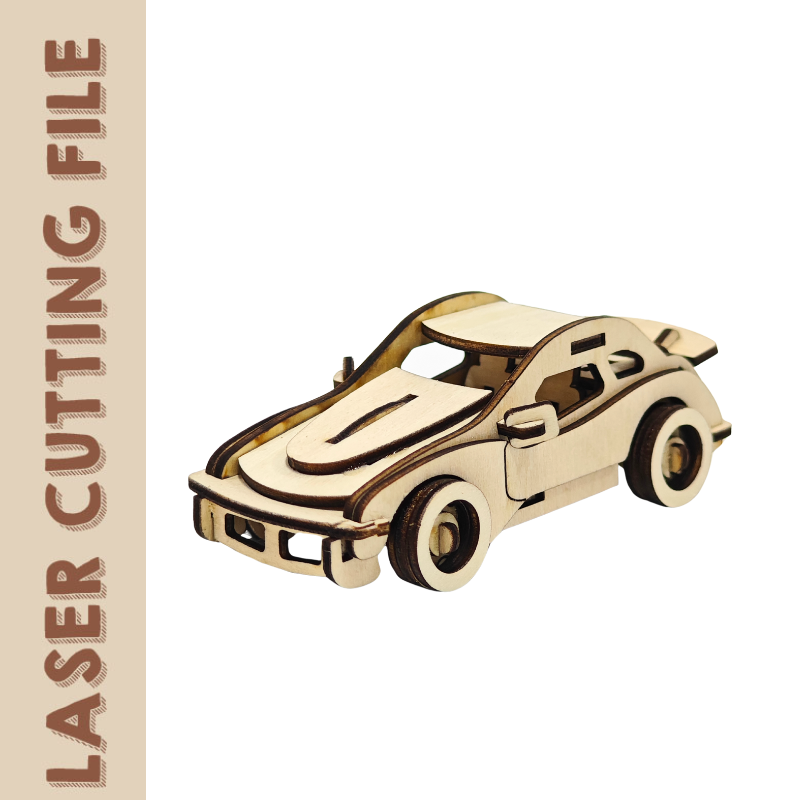 Porsche 3D Puzzle Laser Cutting File - DIY Iconic Car Model by Creatorally