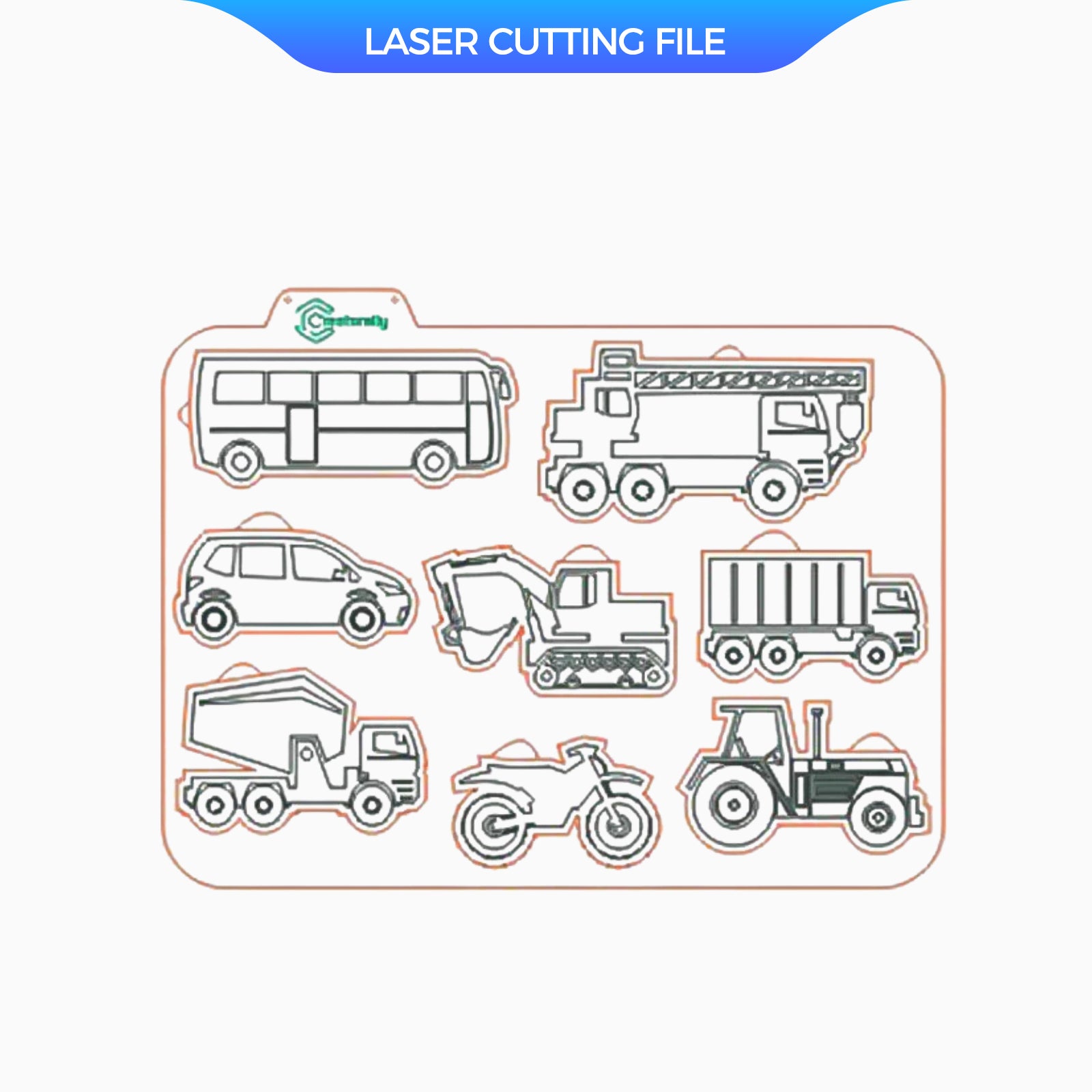 Pre-school education jigsaw laser cutting file by Creatorally