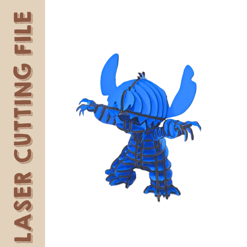 Stitch 3D Puzzle Laser Cutting File - Perfect DIY for Disney Fans by ...