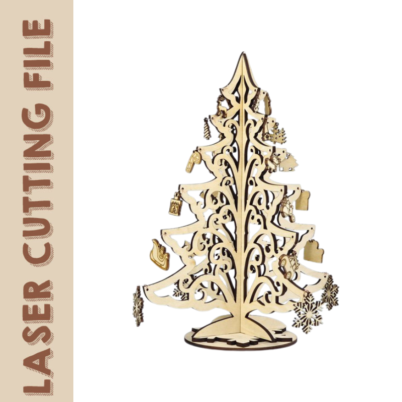 Magical 2-Style Christmas Tree 3D Puzzle Laser Cutting File - DIY ...