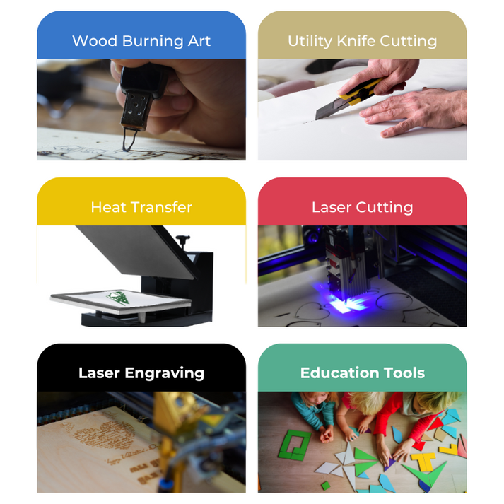 Creatorally Multi-Color Plywood Sheets – 6pcs A4 11.7"x8.27" 3mm, FSC