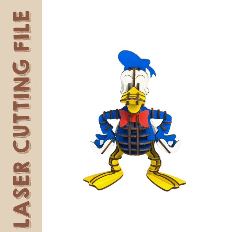 Colorful Disney Donald Duck 3D Wooden Puzzle Laser Cutting File - DIY ...