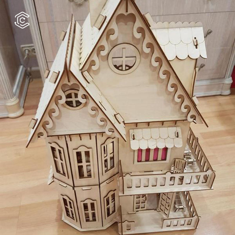 Victorian style villa 3D puzzle laser cutting file – Creatorally
