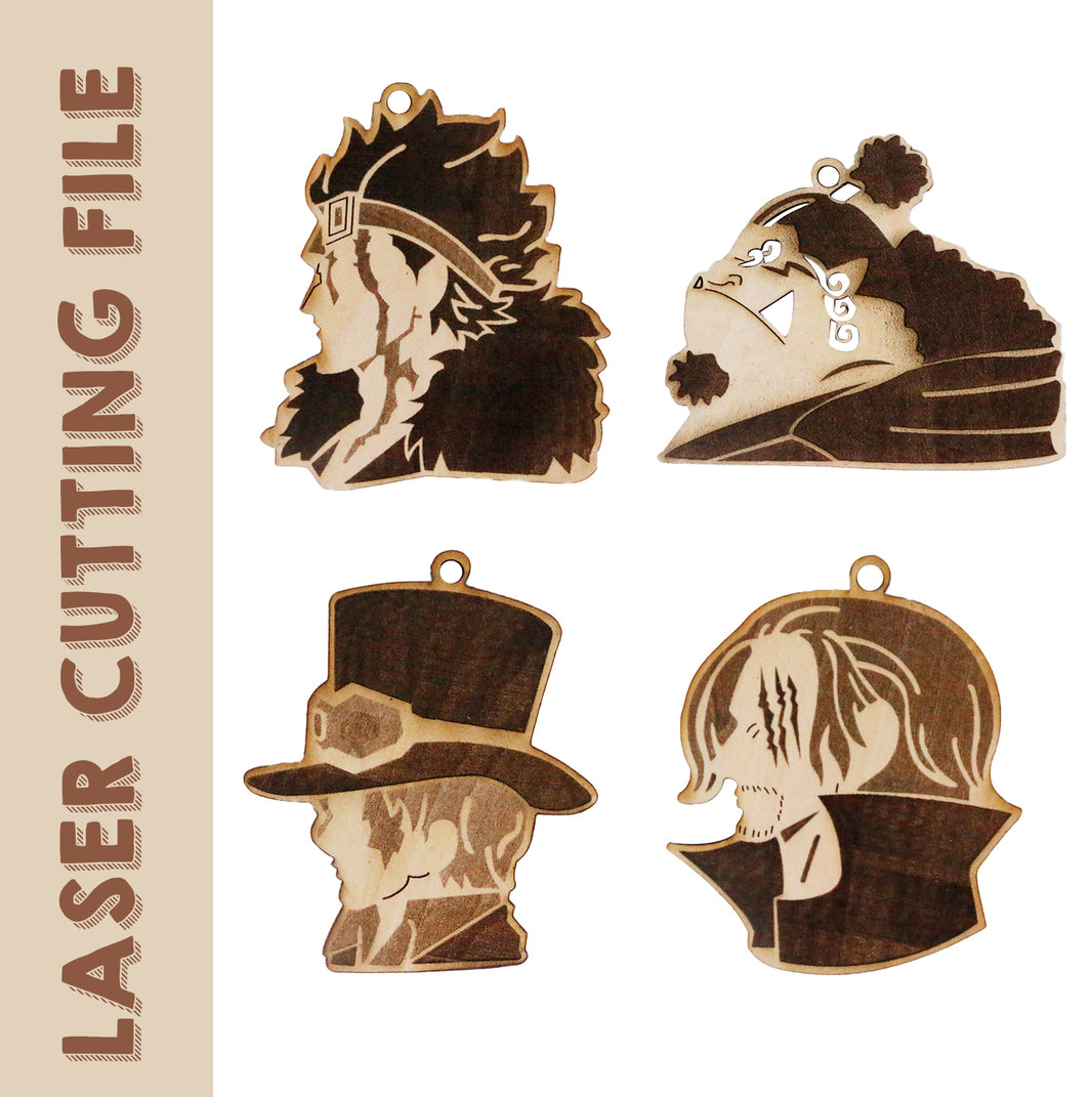 One Piece Characters Hanging Decor bundle 1 Laser Cutting File - DIY ...