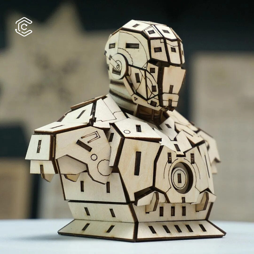 Iron Man upper body 3D puzzle laser cutting file – Creatorally