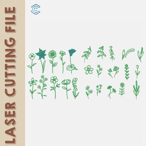 Springtime Flower Patterns Bundle - Floral Design Collection laser ...