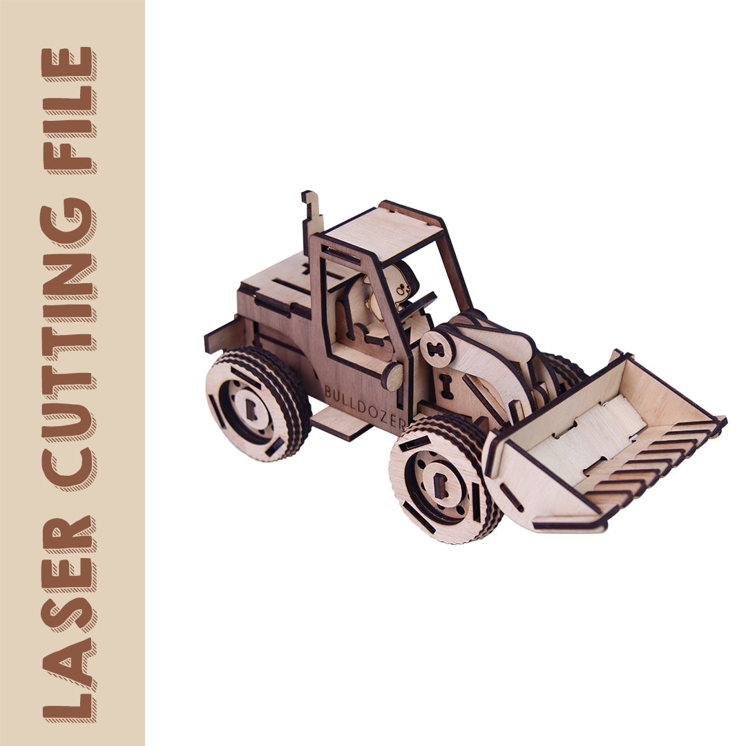 Mid-Autumn Festival Moon Rabbit Bulldozer 3D Puzzle Laser Cutting File ...