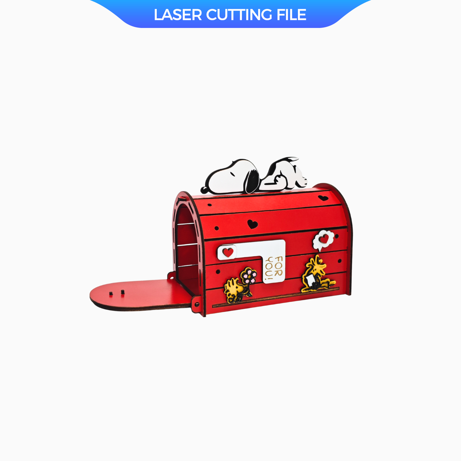 Snoopy Mailbox 3D Puzzle – Fun Laser Cut File for Desktop Decor & Gift ...