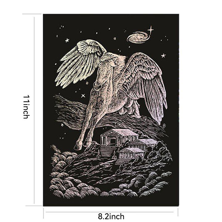 50 Sheets A4 Laser Scratch Paper Crafts Scratch Art Painting Drawing P ...