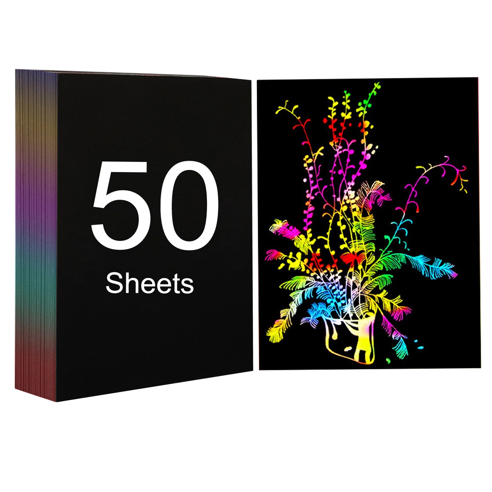 50 Sheets A4 Magic Scratch Paper Crafts Scratch Art Painting Paper Dra ...